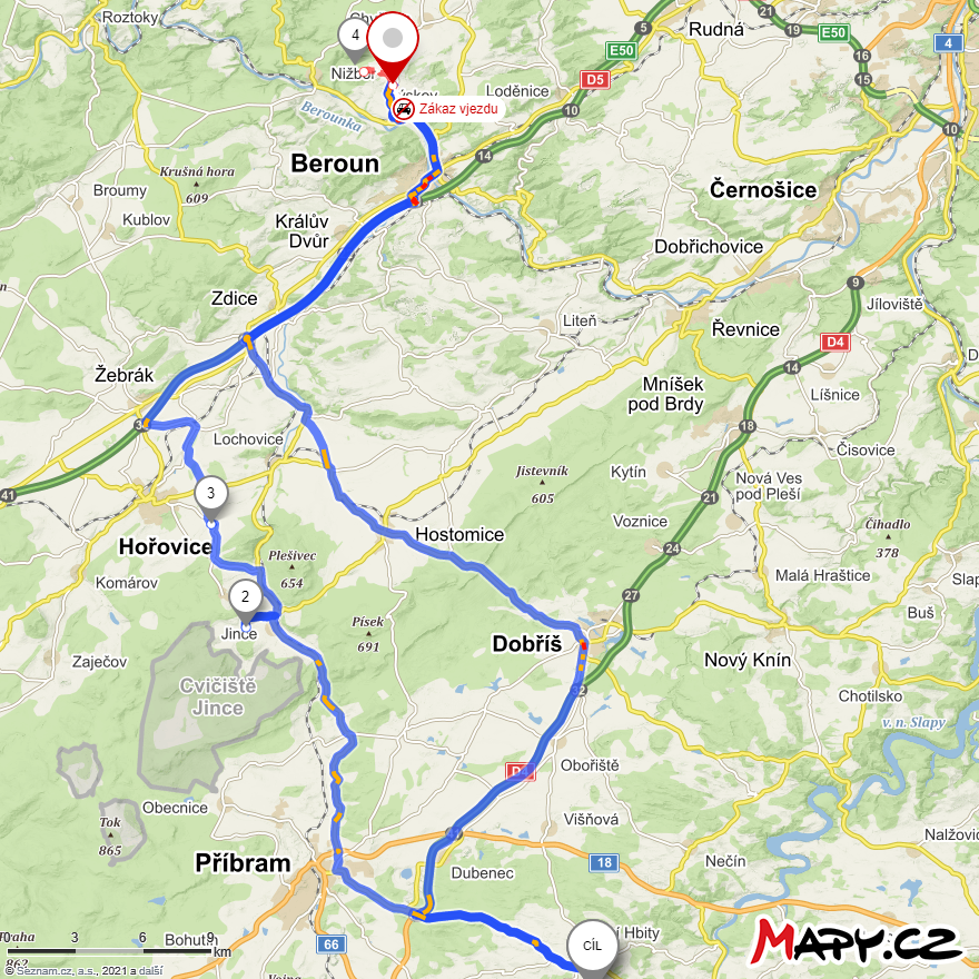 Trasa HOŘOVICE, BEROUN, PRAHA ZÁPAD | Krmíme Zdravě